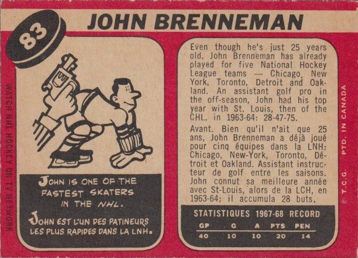 John Brenneman 1968-69 O-Pee-Chee 83